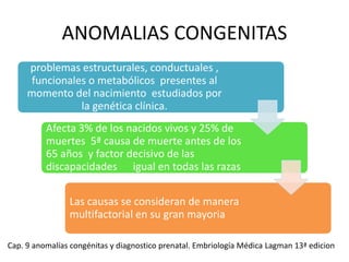 Anomalias congenitas y dx prenatal | PPTX
