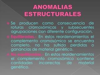 Anomalias cromosomicas | PPTX