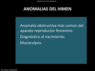 Anomalias del seno urogenital | PPTX