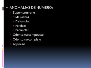 Anomalias de numero | PPTX
