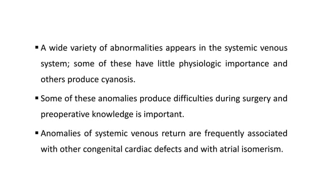 Anomalies of the systemic venous return.pptx | Heart and Cardiovascular ...