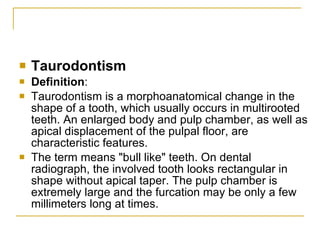 Anomalies of tooth formation & eruption | PPT
