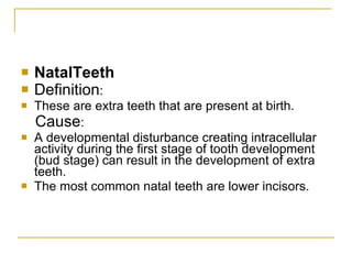 Anomalies of tooth formation & eruption | PPT