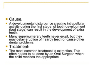 Anomalies of tooth formation & eruption | PPT