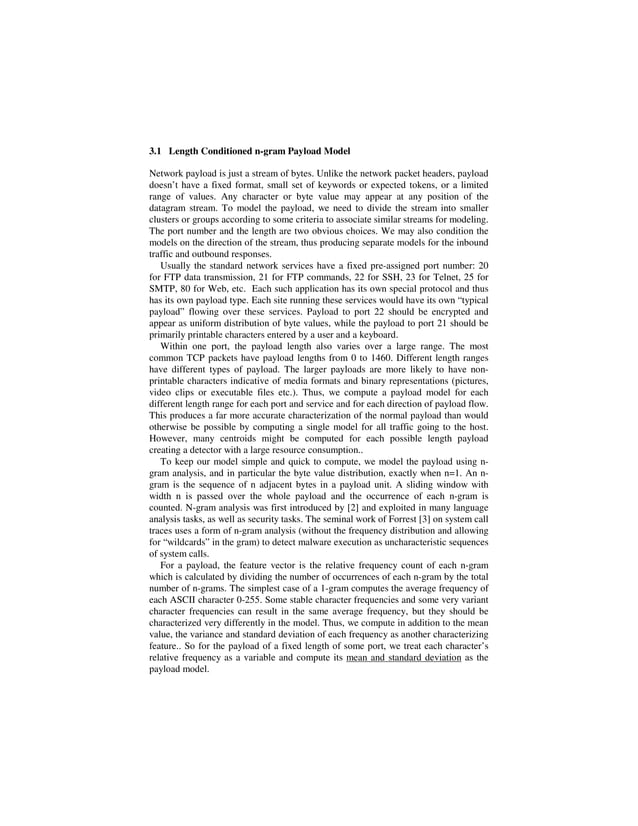 Anomalous payload based network intrusion detection | PDF