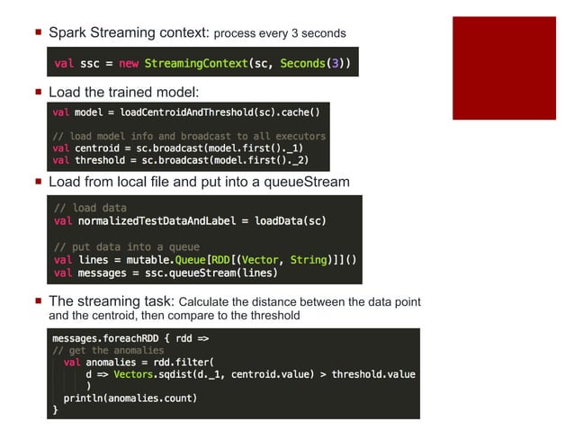 Anomaly Detection Using Spark Mllib And Spark Streaming Ppt
