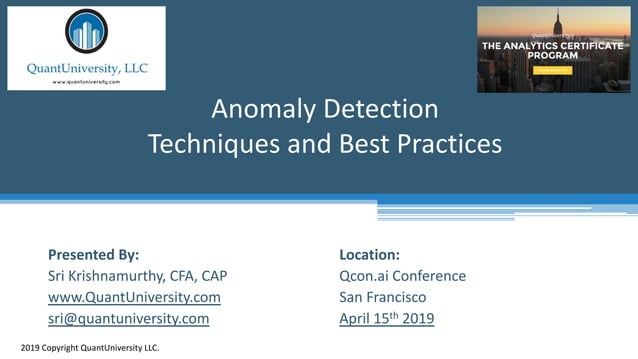 Anomaly detection Workshop slides | PDF | Technology & Computing