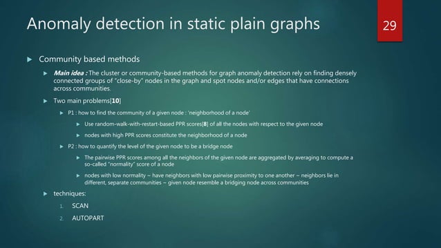 Anomaly detection in plain static graphs | PPT