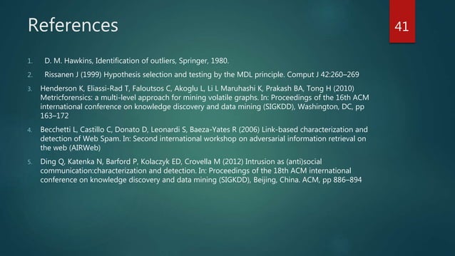 Anomaly Detection In Plain Static Graphs Ppt