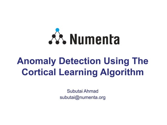 Anomaly Detection Using the CLA | PPT