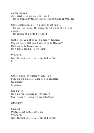 AnomalyOutlier DetectionWhat are anomaliesoutliersThe set.docx