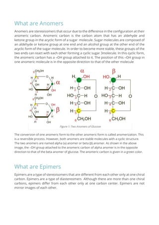 Anomers and epimers | PDF | Chemistry | Science