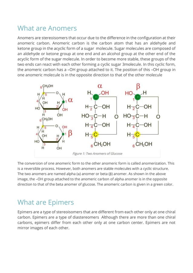 Anomers and epimers | PDF | Chemistry | Science