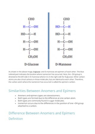 Anomers and epimers | PDF