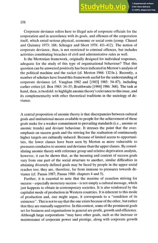 Anomie And Corporate Deviance | PDF