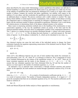 A Non-Ideal Multiphase Chemical Equilibrium Algorithm | PDF | Chemistry ...