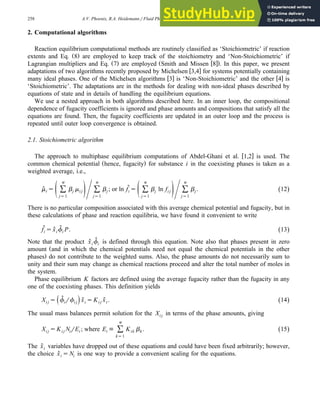 A Non-Ideal Multiphase Chemical Equilibrium Algorithm | PDF | Chemistry | Science