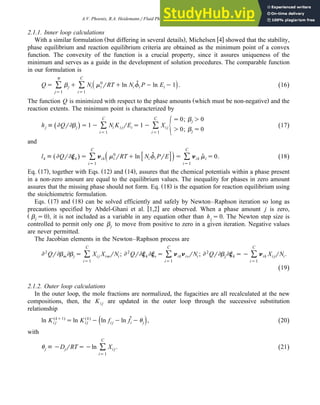 A Non-Ideal Multiphase Chemical Equilibrium Algorithm | PDF | Chemistry | Science