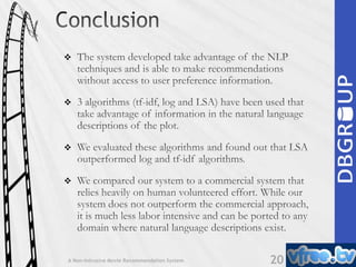 A Non-Intrusive Movie Recommendation System | PPTX