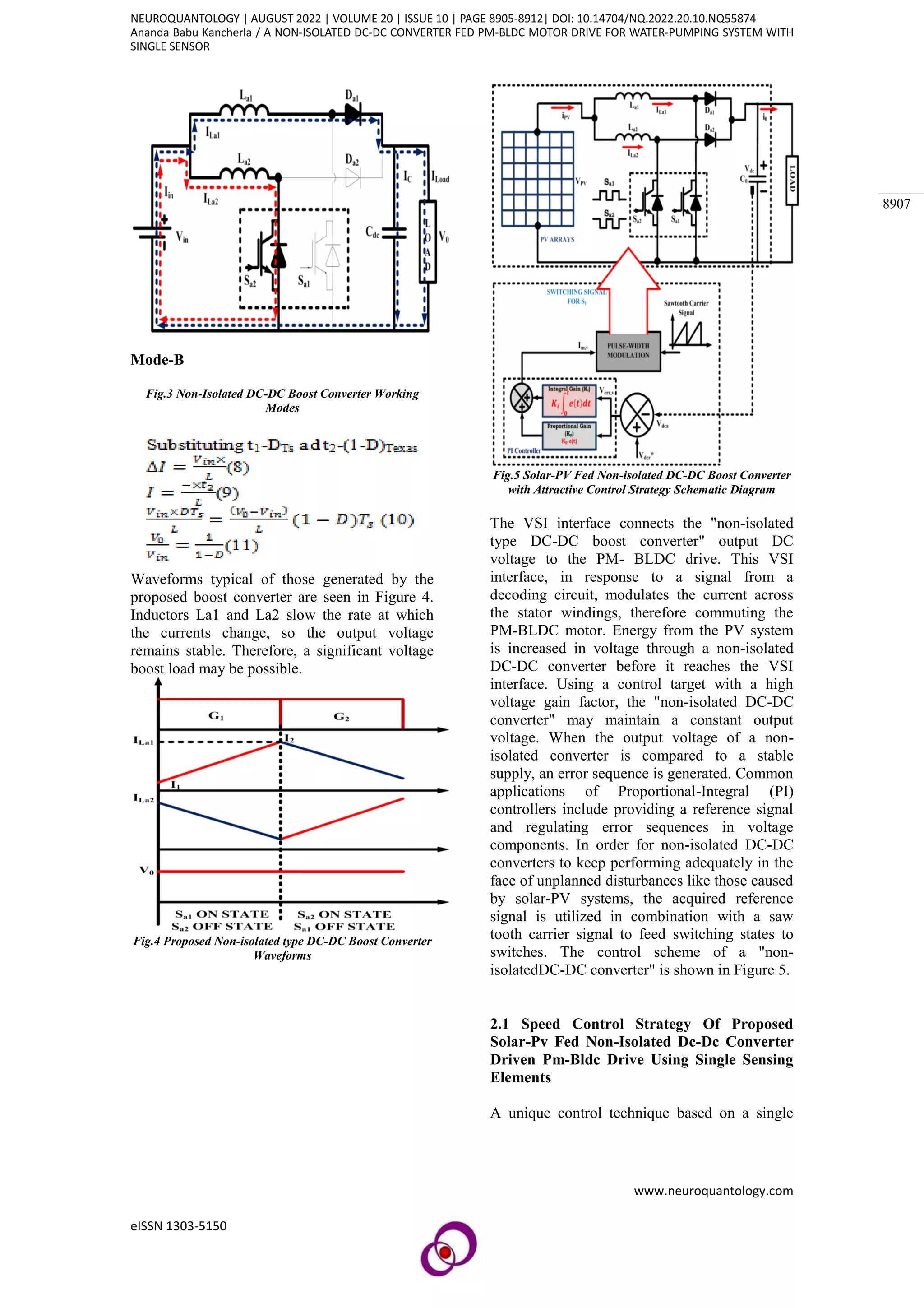 A Non-Isolated Dc-Dc Converter Fed PM-BLDC Motor Drive For Water-Pumping System With Single ...