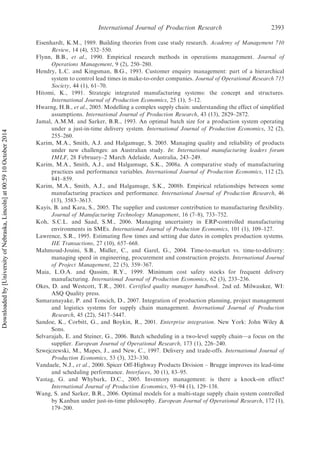 An on time delivery improvement model for manufacturing organisations | PDF