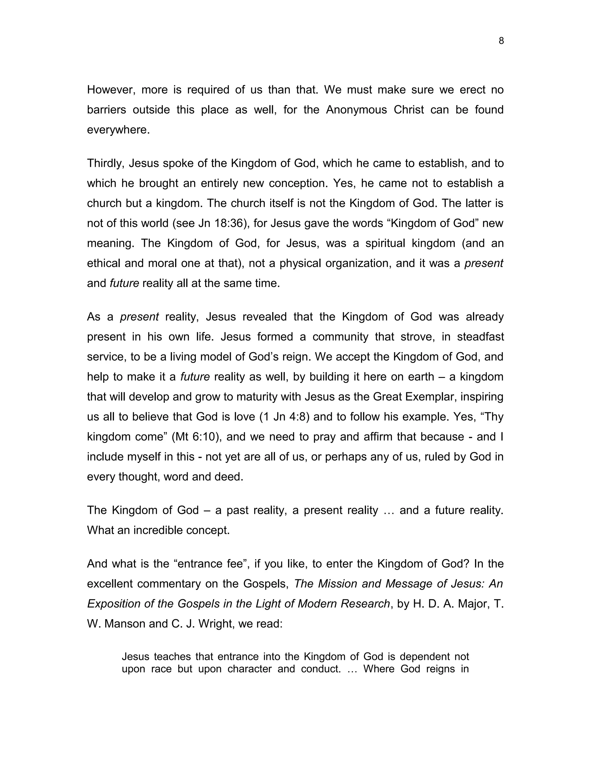 THE ANONYMOUS CHRIST AND THE KINGDOM OF GOD | PDF | Religion & Spirituality