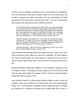 THE ANONYMOUS CHRIST AND THE KINGDOM OF GOD | PDF