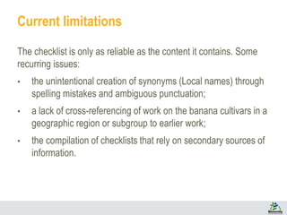 An online checklist of banana cultivars | PPTX