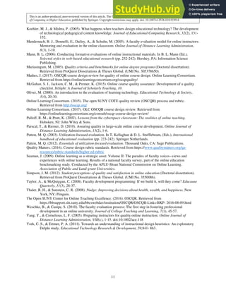An Online Course Design Checklist Development And Users Perceptions ...