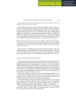 An Online Questionnaire For Evaluating Students And Teachers ...