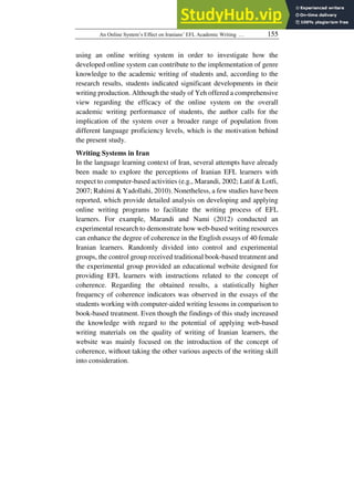 An Online System S Effect On Iranians EFL Academic Writing Performance Across Different ...