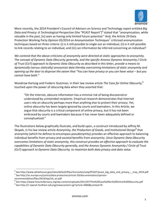 Anonos Letter To International Privacy Regulators | PDF