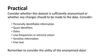 Anonymisation 101 | PPTX | Data Storage and Warehousing | Computing