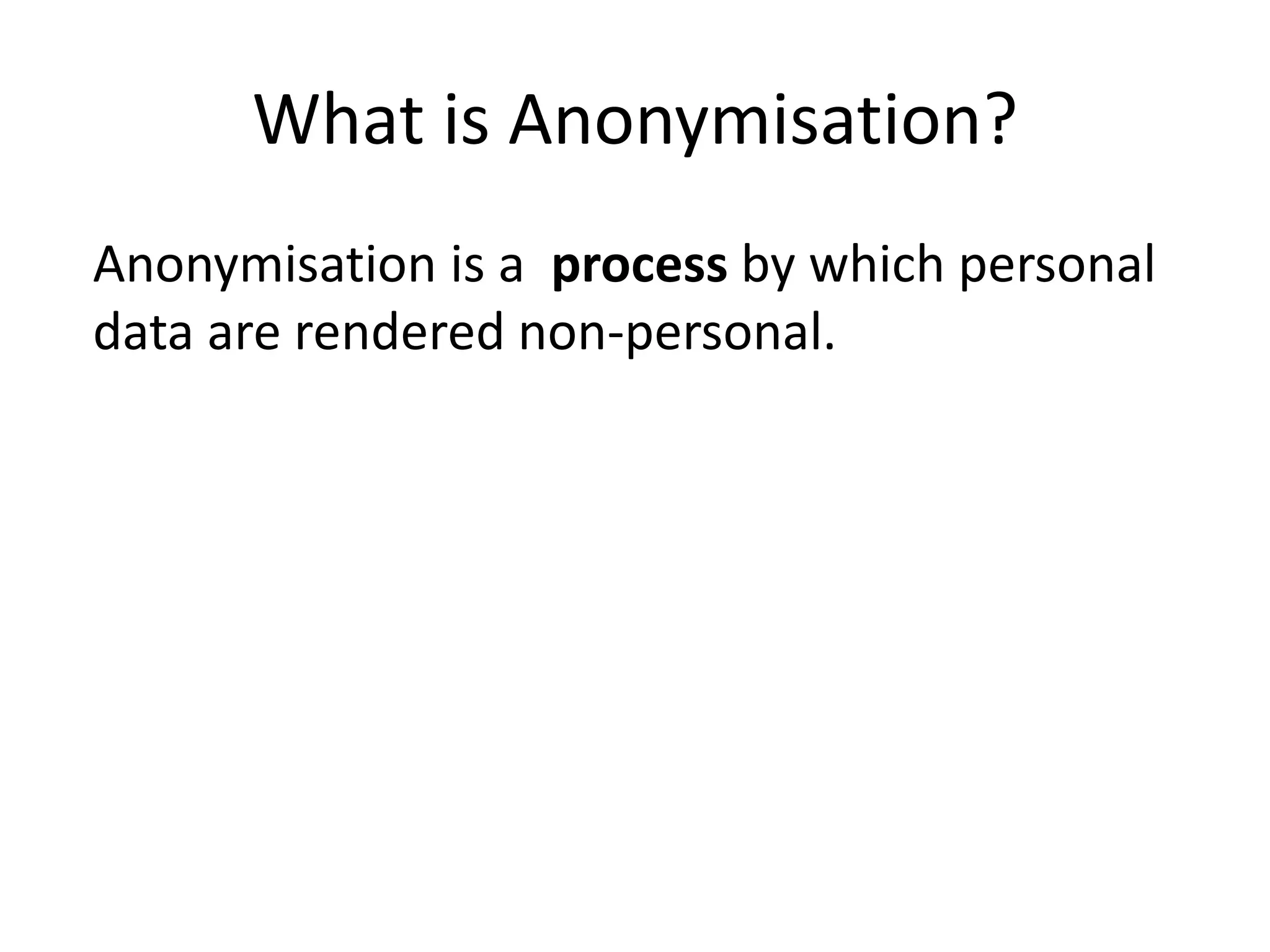 Anonymisation theory and practice | PDF