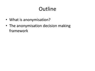 Anonymisation theory and practice | PDF
