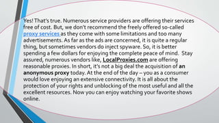 Anonymity at no cost | Anonymous Proxy | PPT