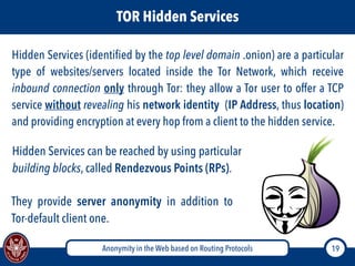 Anonymity in the web based on routing protocols | PPT