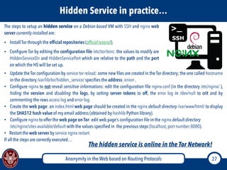 Anonymity in the web based on routing protocols | PPT