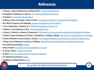 Anonymity in the web based on routing protocols | PPT