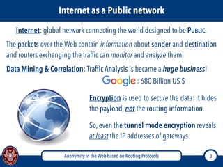 Anonymity in the web based on routing protocols | PPT
