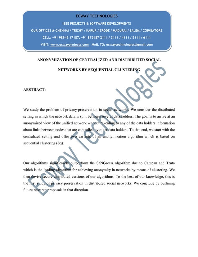 Anonymization Of Centralized And Distributed Social Networks By