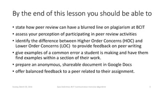 Anonymous peer review using google docs | PPTX