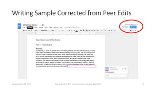 Anonymous peer review using google docs | PPTX