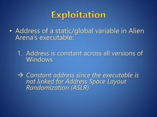 Anonymous Remote Arbitrary Code Execution in Alien Arena | PPT