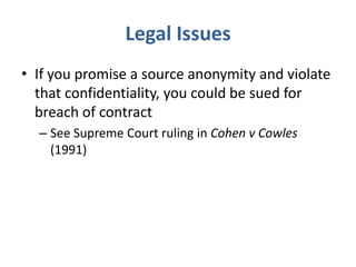 Anonymous sources in Journalism | PPT