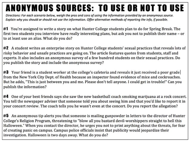 Anonymous sources in Journalism | PPT