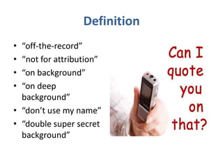 Anonymous sources in Journalism | PPT