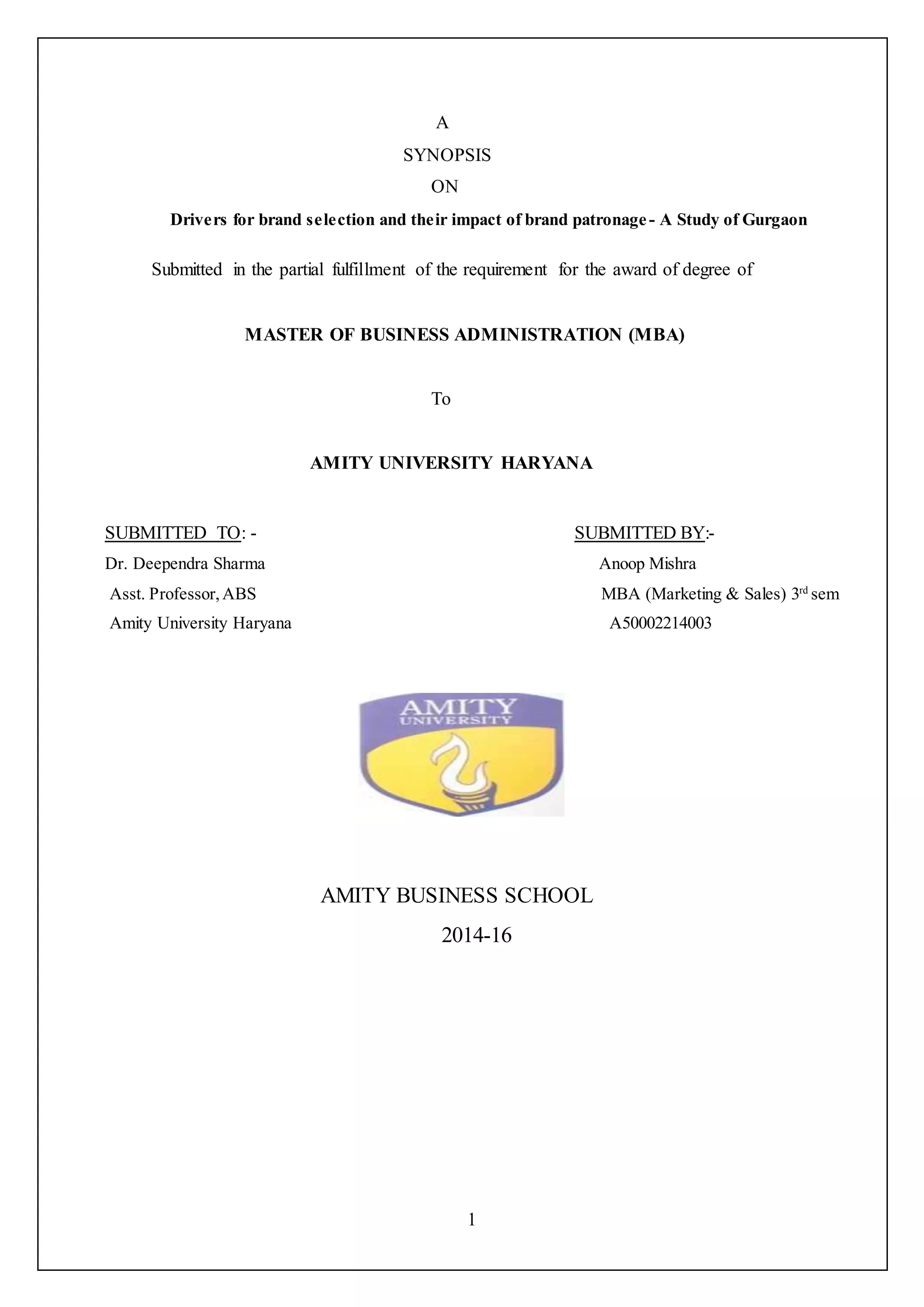 Anoop synopsis | PDF