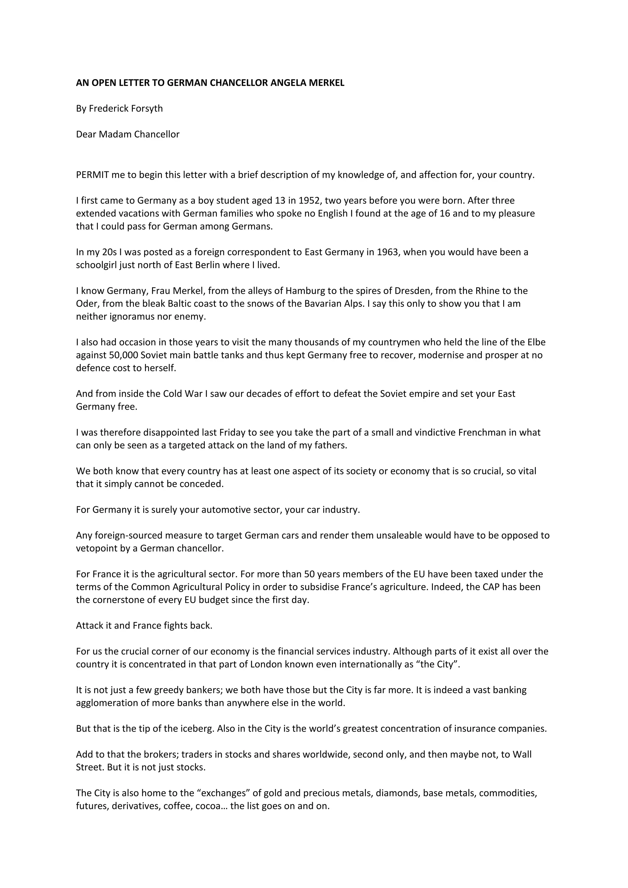 An open letter to german chancellor angela merkel | DOCX