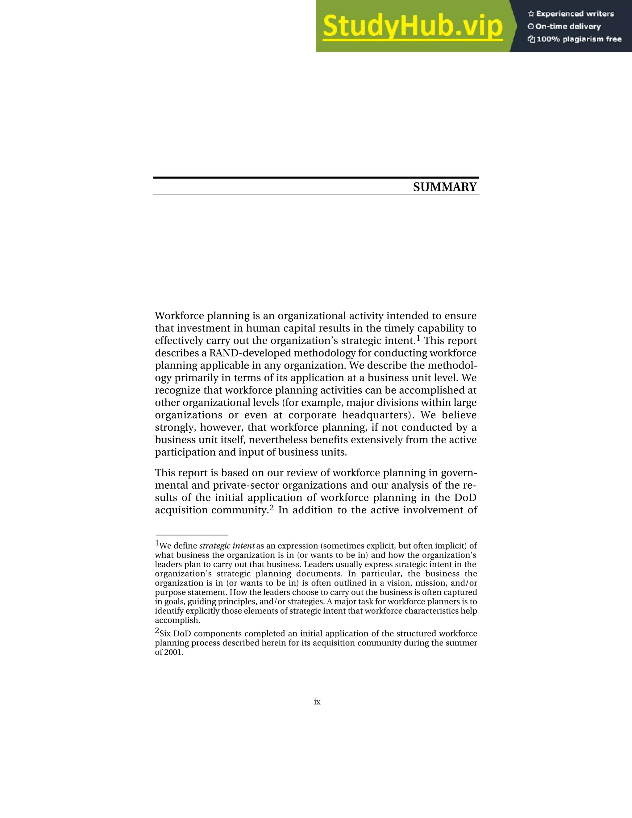 An Operational Process For Workforce Planning | PDF